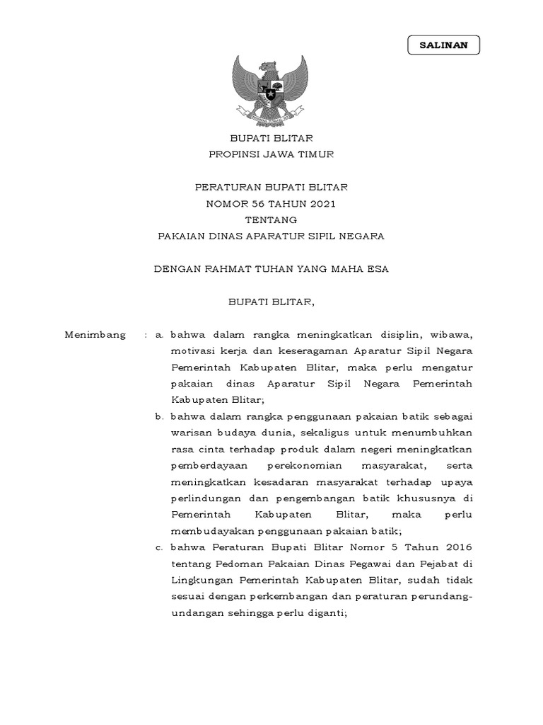 Perbup No 56 Tahun 2021 | PDF