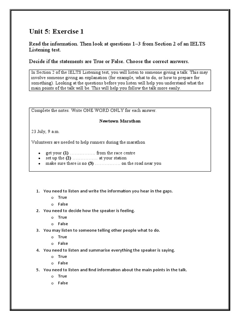 Unit 5 Listening Pdf International English Language Testing System