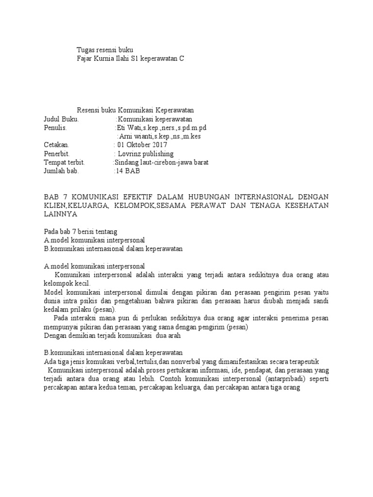 FAJAR KURNIA I. 1C Resensi Buku | PDF | Filsafat | Pengembangan Diri