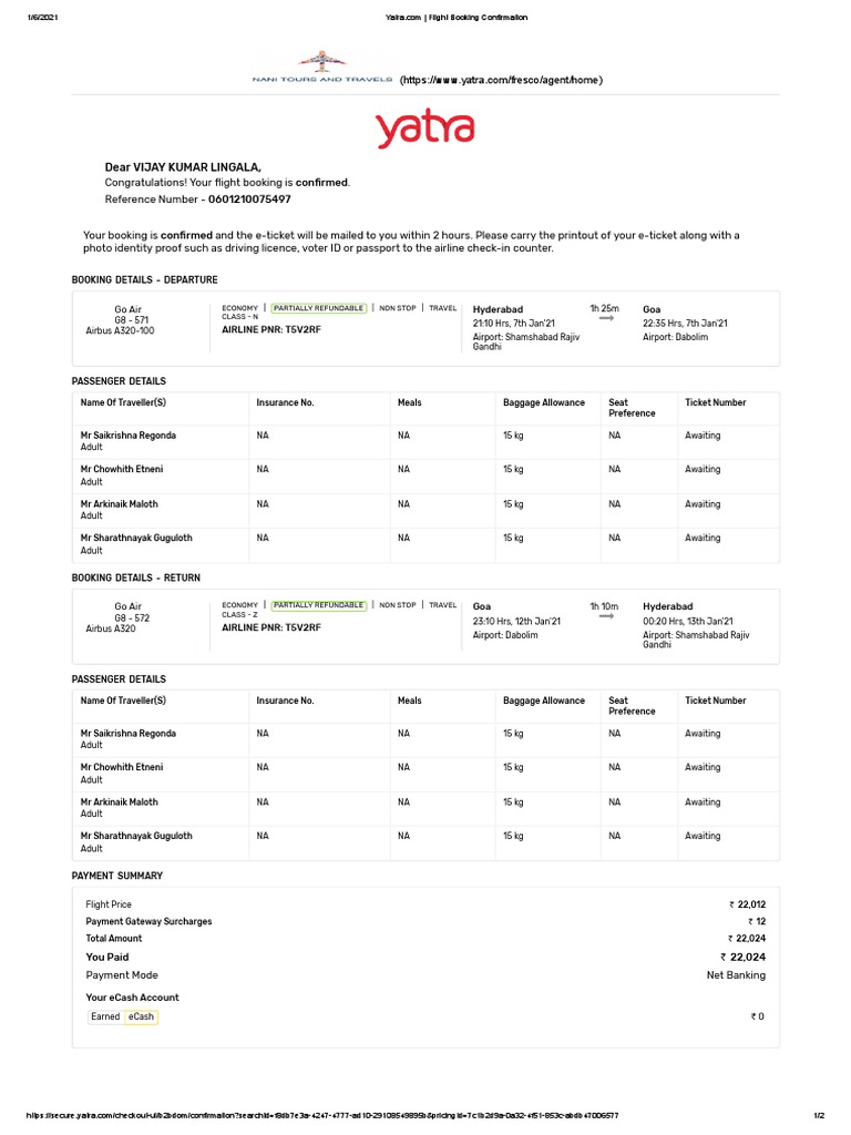 Flight Booking Confirmation | PDF | Airport | Transport