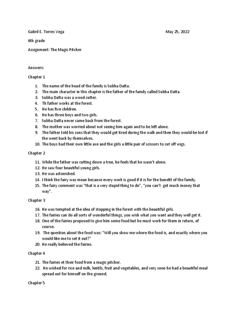 The Magic Pitcher | PDF