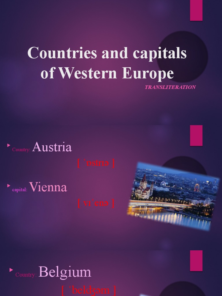 Countries and Capitals of Western Europe | PDF