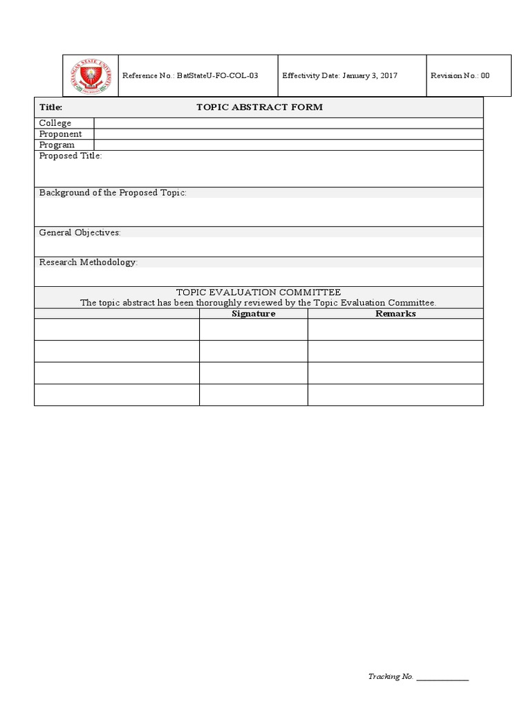 Topic Abstract Form Guidelines | PDF