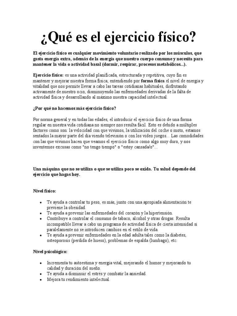 Qué Es El Ejercicio Físico | PDF | Gimnasia | Deportes