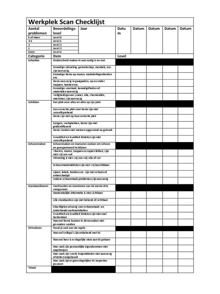 Werkplek Scan Checklijst | PDF