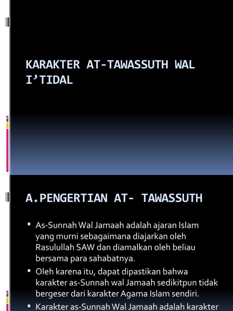 3 Karakter At-Tawassuth Wal I'tidal | PDF