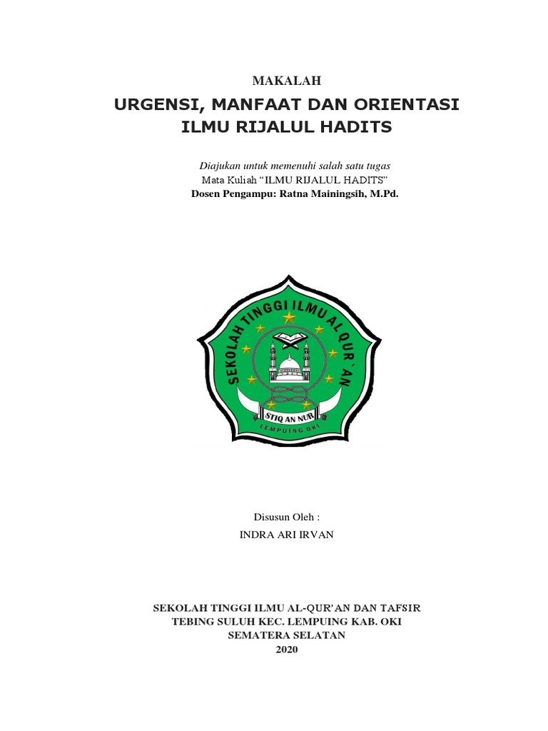 Urgensi Dan Orientasi Ilmu Rijalul Hadis | PDF