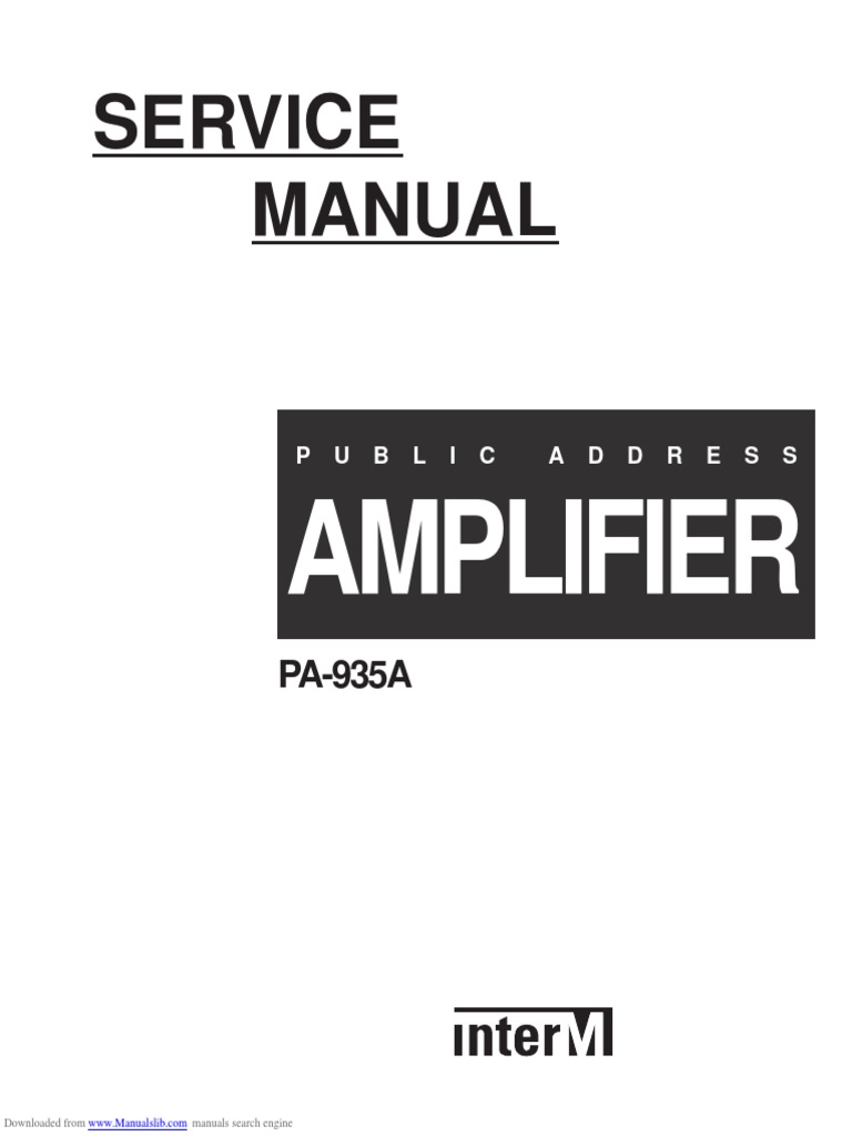 Service Manual: Amplifier | PDF | Microphone | Signal Processing