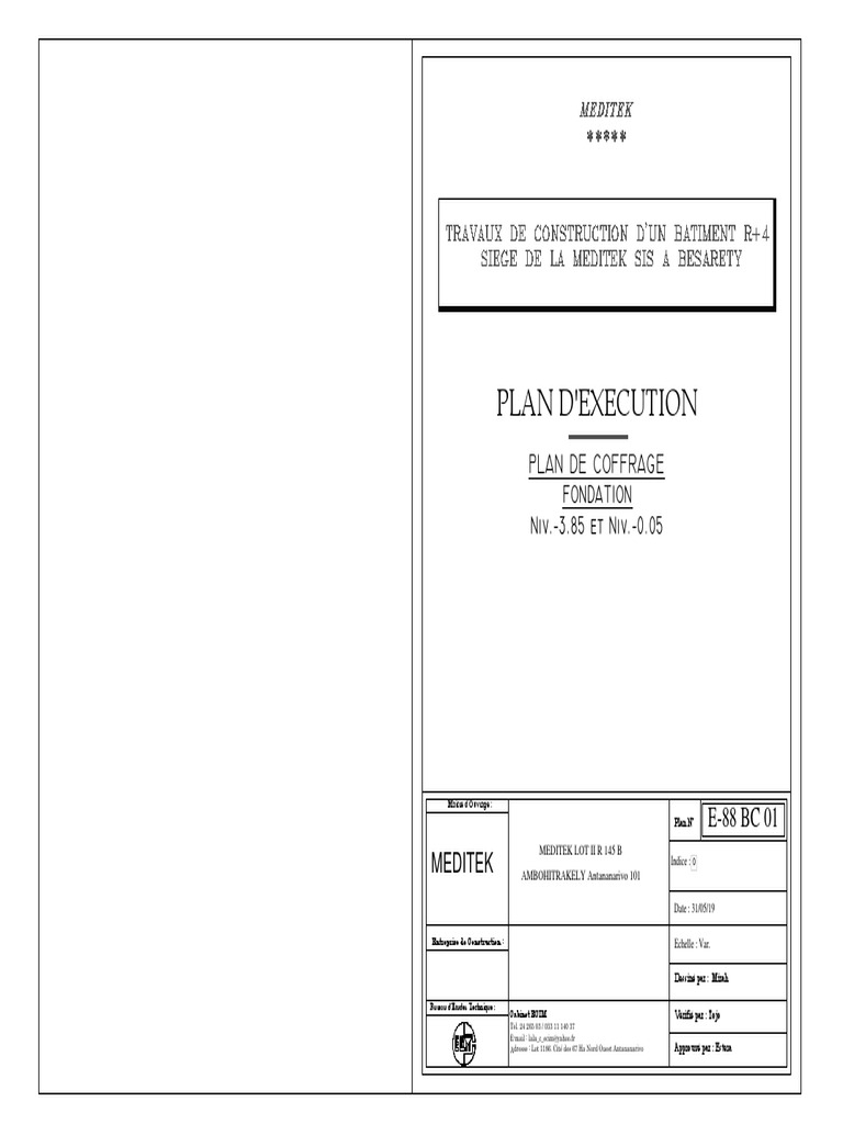 E-88 BC 01 Coffrage Fondation | PDF