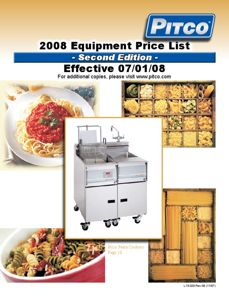 Pitco 2008 Equipment Price List L15-020 Rev10 | PDF | Thermostat ...