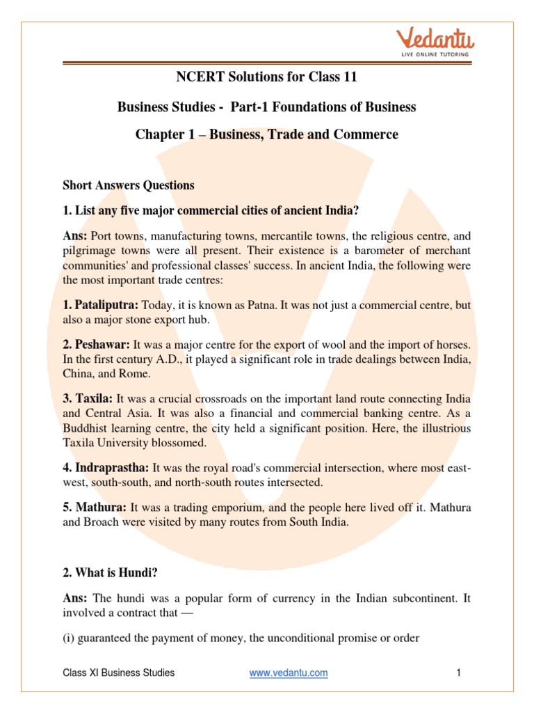 Class 11 Business Studies - Chapter 1 | PDF | Banks | Profit (Economics)