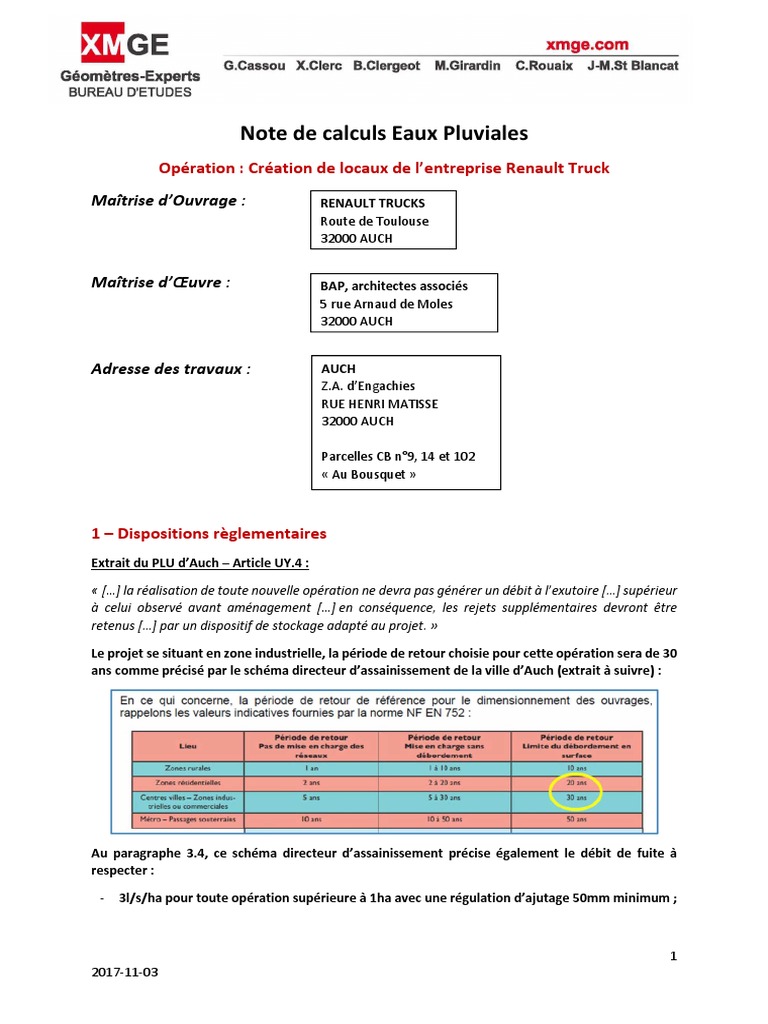 Note de Calcul Hydraulique 2017-11-03 | Download Free PDF ...