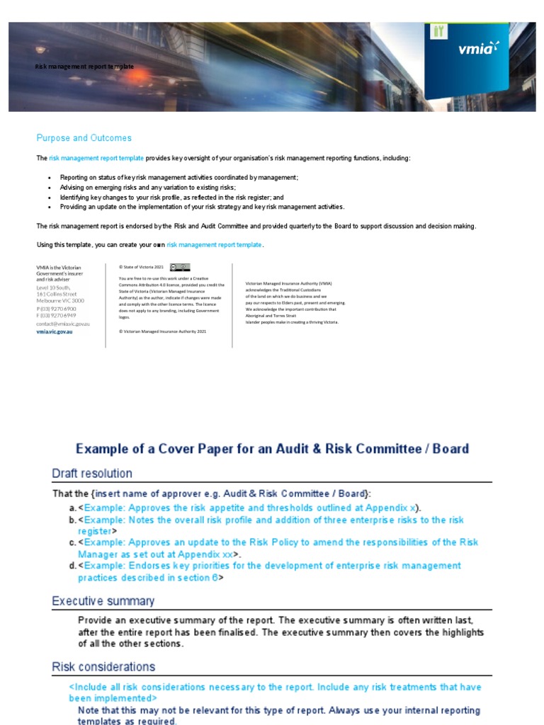 Risk Management Report Template | PDF | Risk Management | Risk