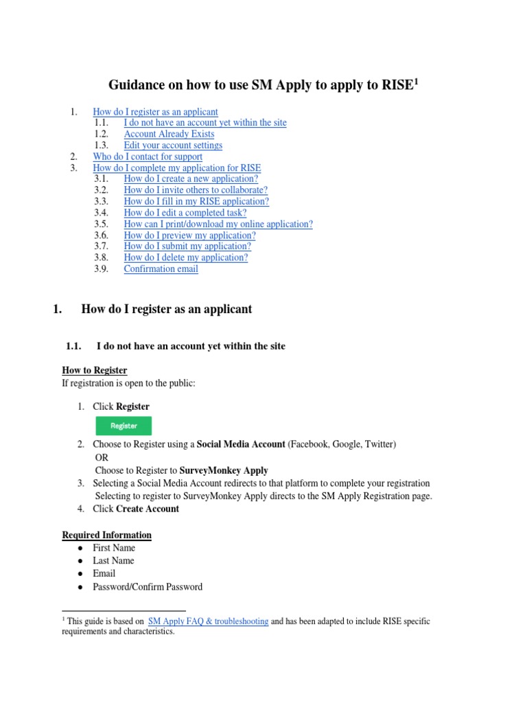 Guidance On How To Use SM Apply For Rise | Download Free PDF | Computer ...