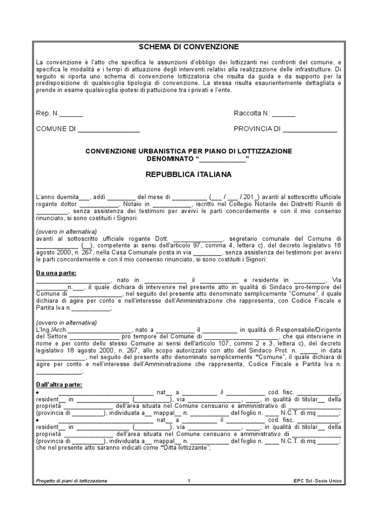 Modello Schema Convenzione | PDF