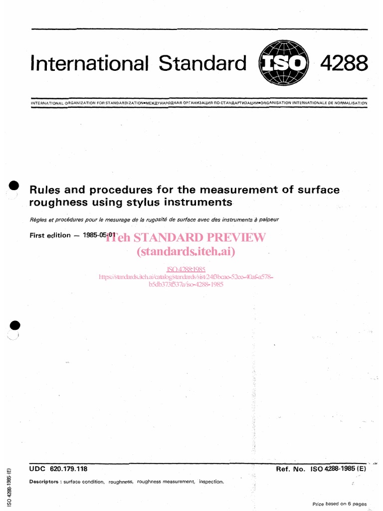 Iso 4288 1985 | PDF