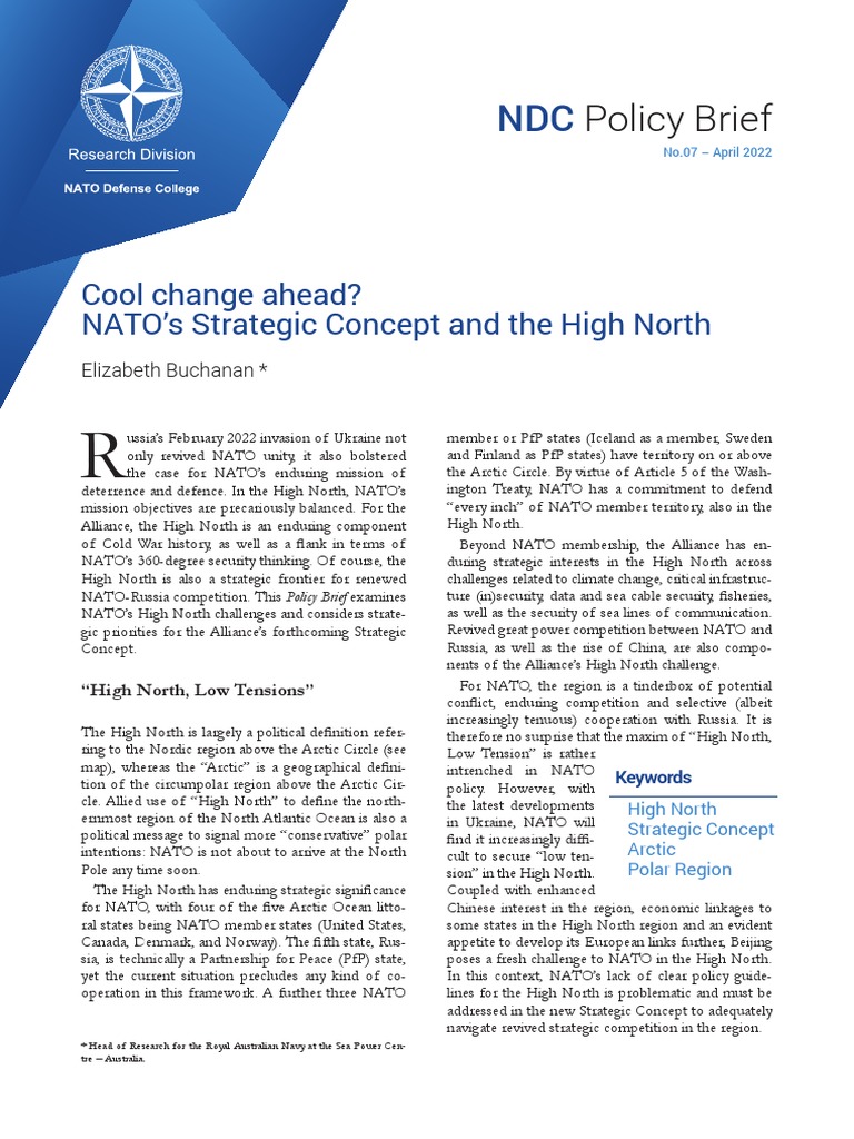 NATO's High North Strategy Challenges | PDF | Nato | Global Politics
