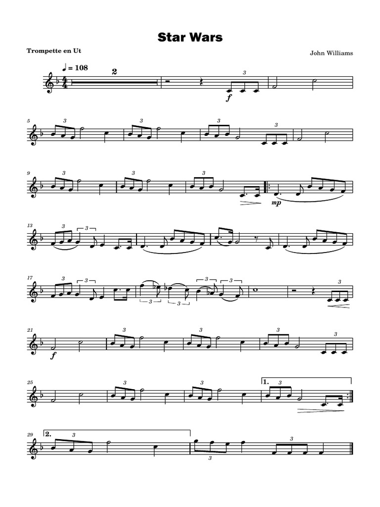 Star Wars Trumpet Sheet Music | PDF