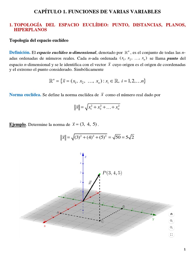 Capítulo 1. Funciones de Varias Variables | PDF | Función (Matemáticas) | Curva