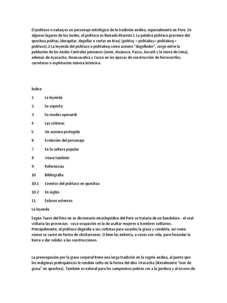 El Pishtaco | PDF | Andes | América del Sur