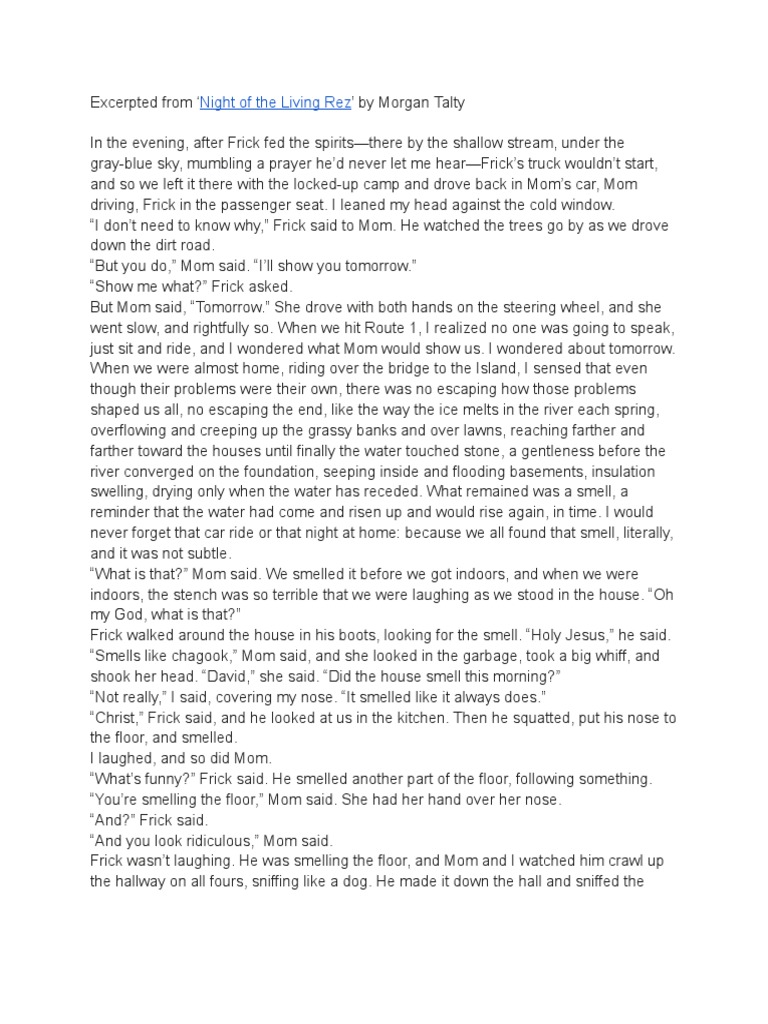 Excerpt From 'Night of The Living Rez' by Morgan Talty/NCM | PDF