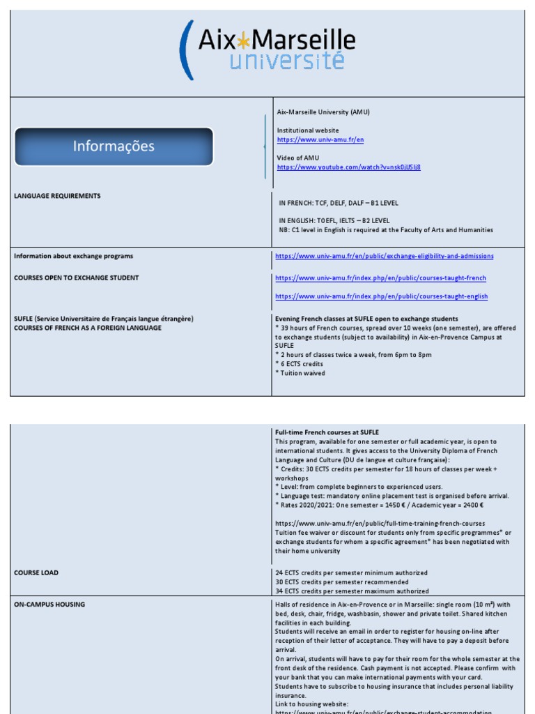 Franca Aix Marseille University | PDF | Dormitory | Insurance