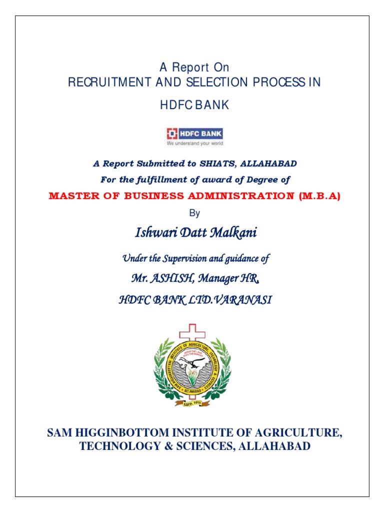 HDFC Bank Recruitment Process Overview | PDF | Bond Credit Rating | Banks