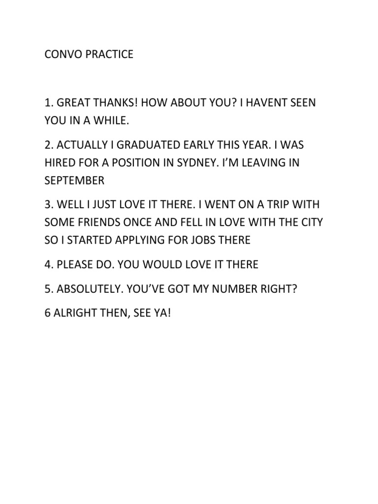 Conversation Sample | PDF