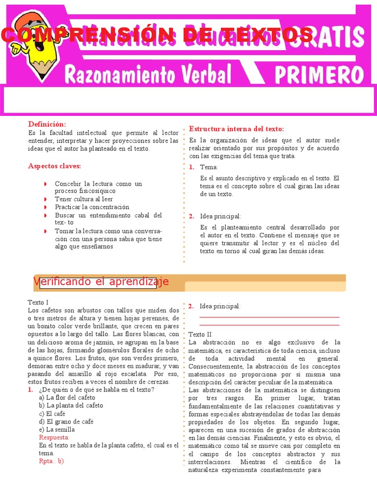 Estructura Interna Del Texto para Primer Grado de Secundaria | PDF ...
