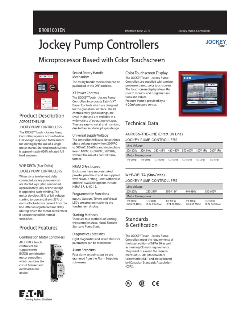 Jockey Pump Controllers: Microprocessor Based With Color Touchscreen ...