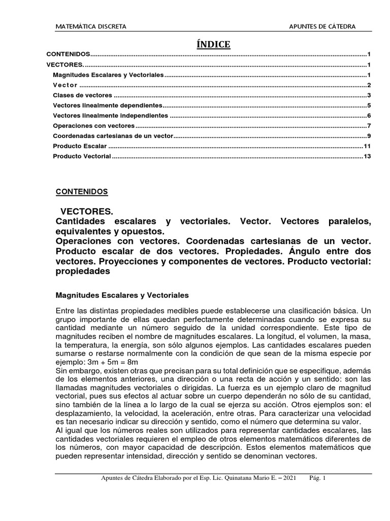TEORIA de Vectores | PDF | Vector Euclidiano | Espacio vectorial