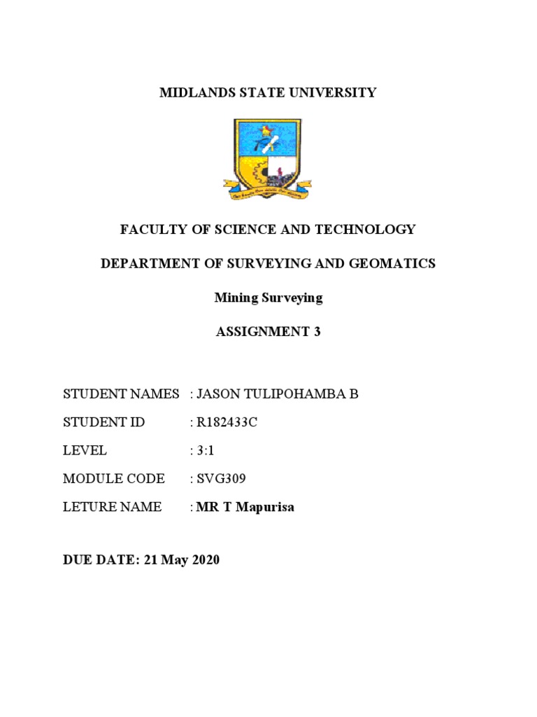 Mining Assignment 3 Pdf Surveying Sine