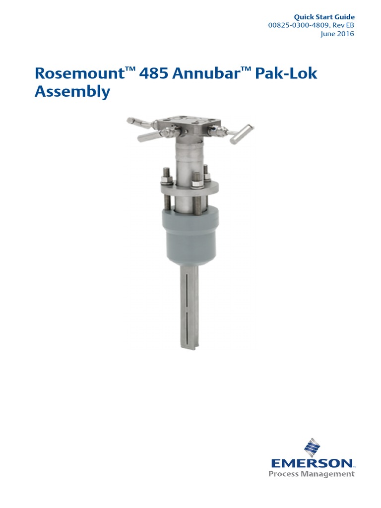 Quick Start Guide Rosemount 485 Annubar Pak Lok Assembly en 75392 | PDF ...