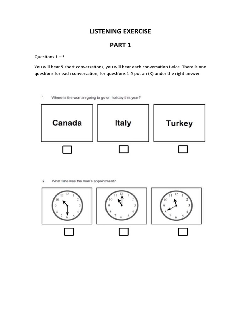 Listening Exercise | PDF