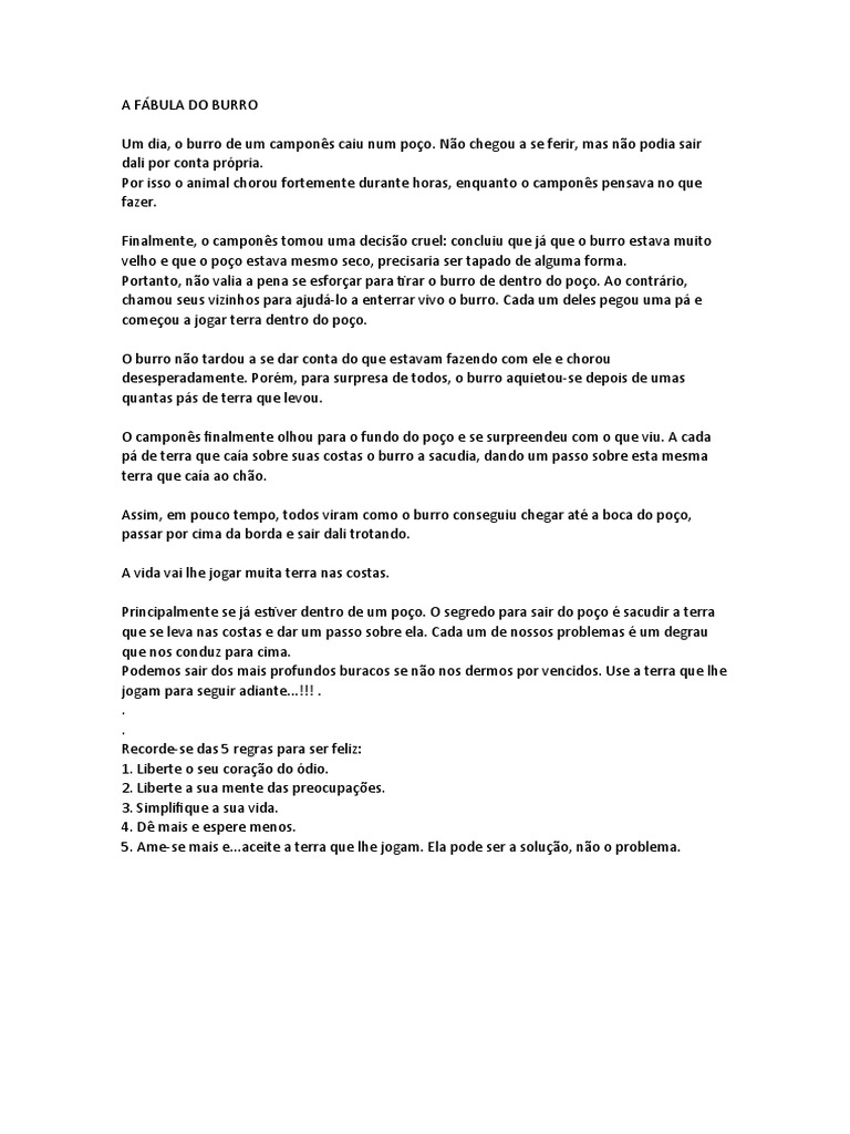 A Fábula Do Burro Pdf