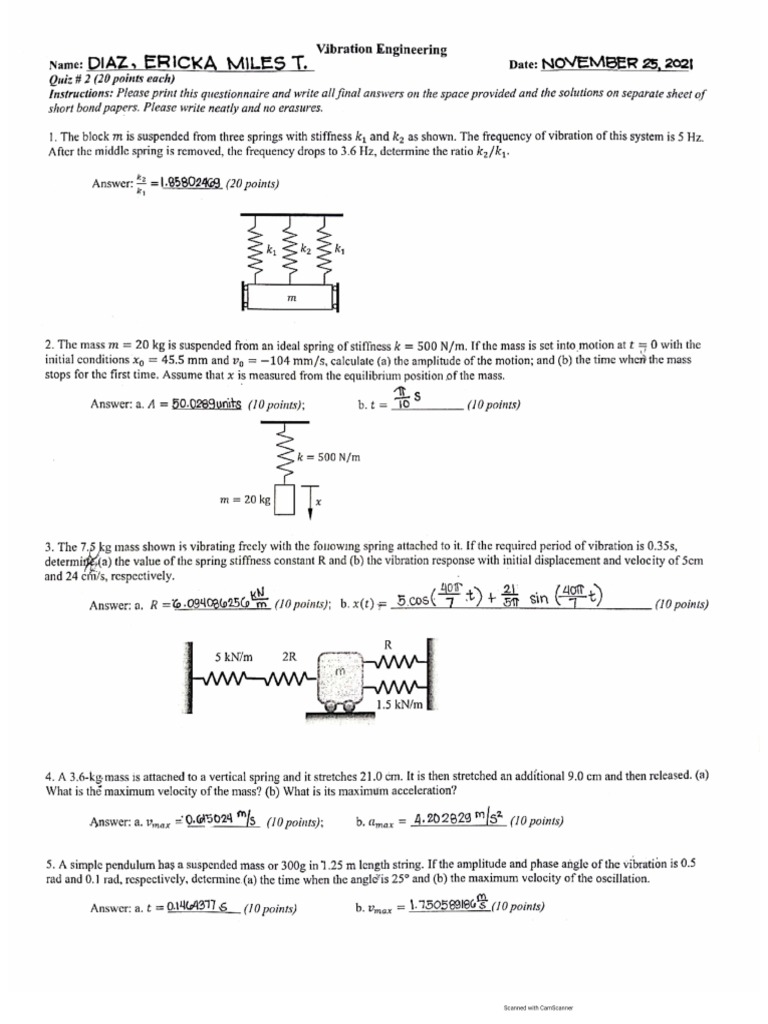 Vibration Quiz2 | PDF