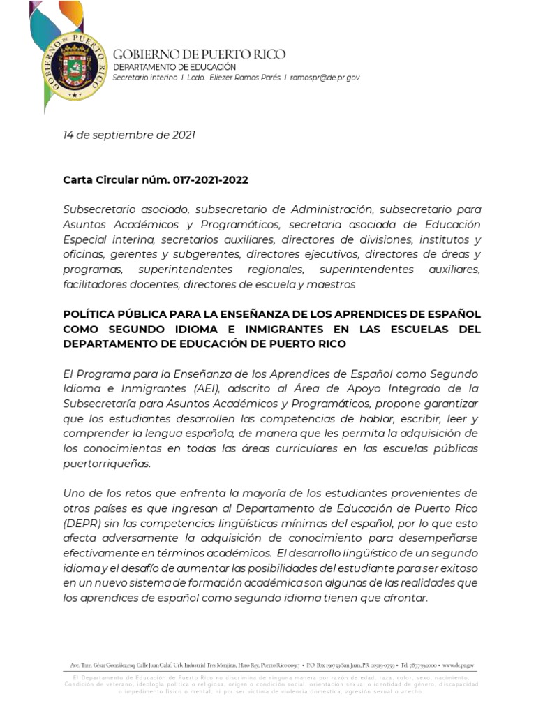 APRENDICES DE ESPAÑOL CARTA CIRCULAR NUM. 17-2021-2022-Firmado ... APRENDICES DE ESPAÑOL CARTA CIRCULAR NUM. 17-2021-2022-Firmado ...