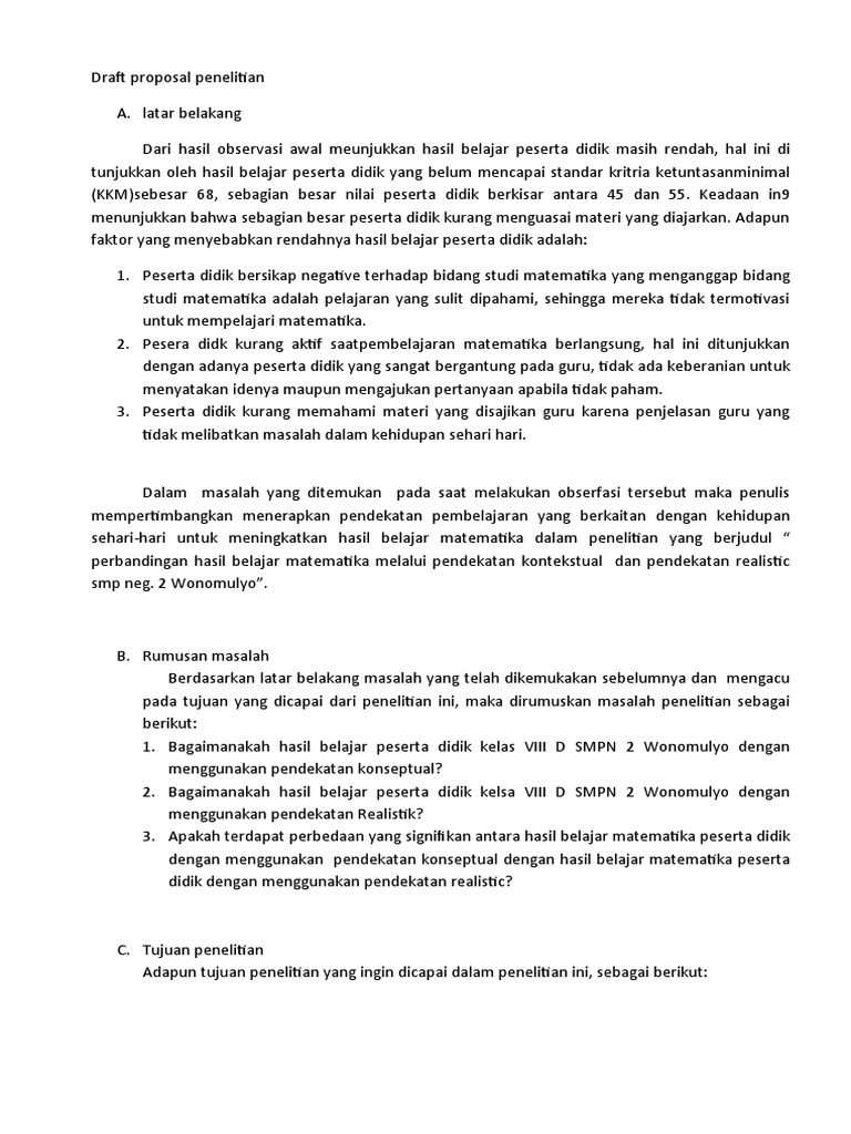 Draft Proposal Penelitian | PDF | Komputer