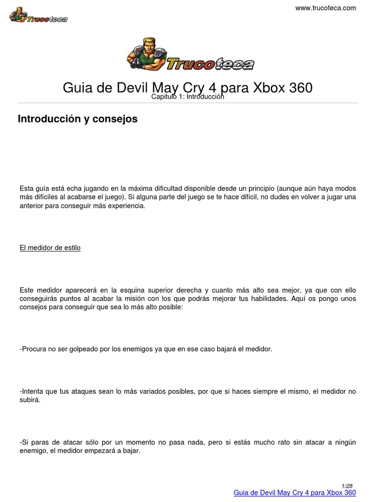 Xdoc - MX Guia de Devil May Cry 4 para Xbox 360 | PDF