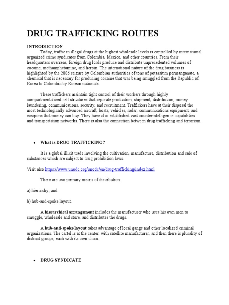 Drug Trafficking Routes | PDF | Illegal Drug Trade | Organized Crime