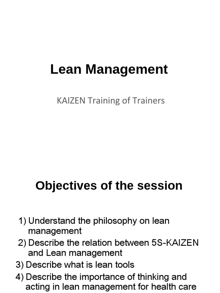Lean Management and KAIZEN Training Guide | PDF | Lean Manufacturing ...