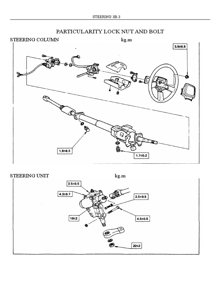 Particularity Lock Nut and Bolt: Steering Column KG.M | PDF