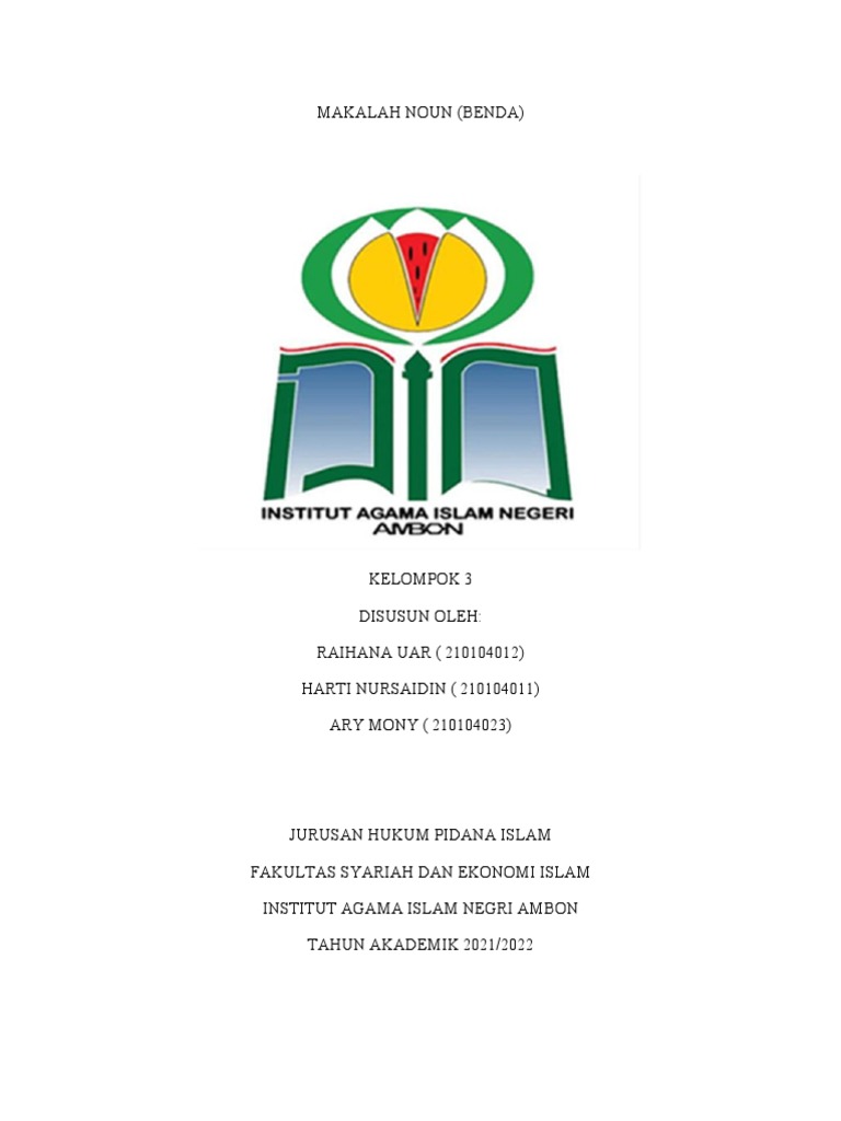 Makalah Noun | PDF | Karier & Perkembangan | Kajian Bahasa Asing