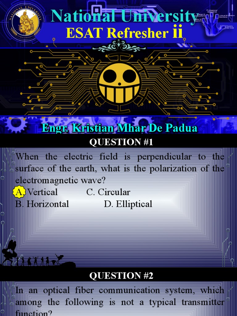 ESAT Refresher Questions and Answers | PDF | Antenna (Radio) | Decibel