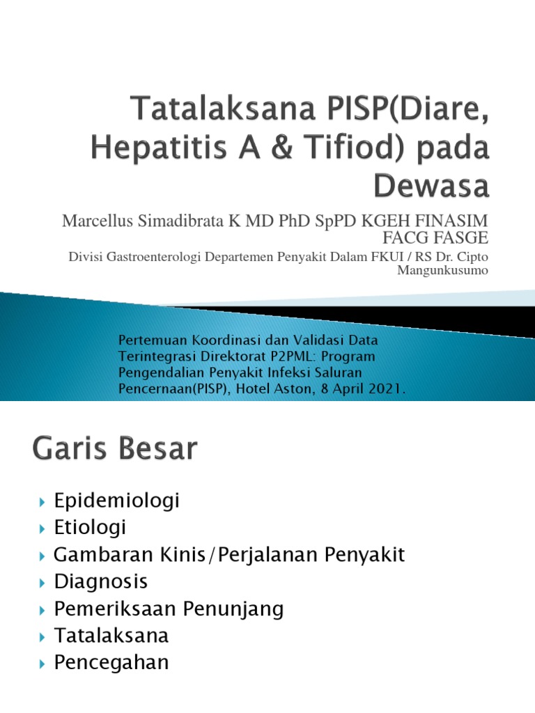 Hari-3 Tatalaksana PSIP (Diare, Hepatitis A & Tifoid) Pada Dewasa | PDF