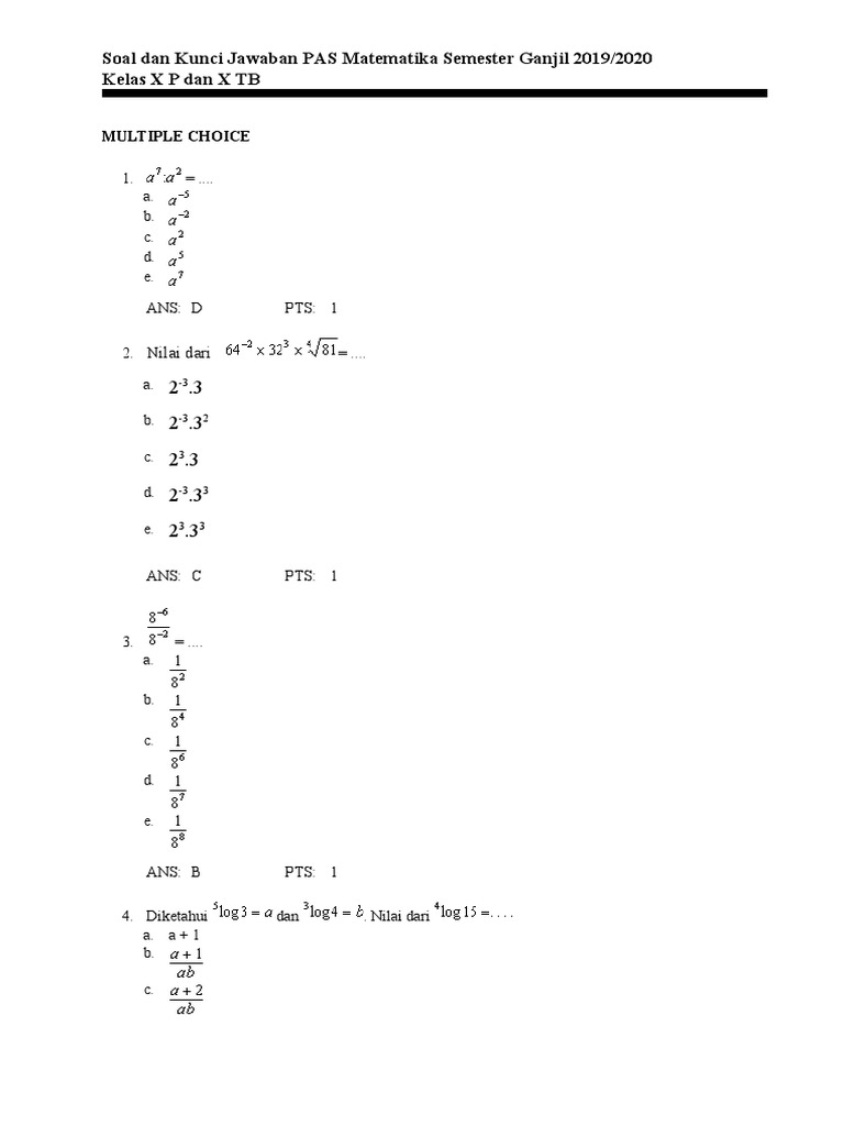 Soal PAS 2019 2020 Ganjil | PDF | Metode & Bahan Ajar