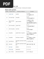 Symbols in Algebra | PDF