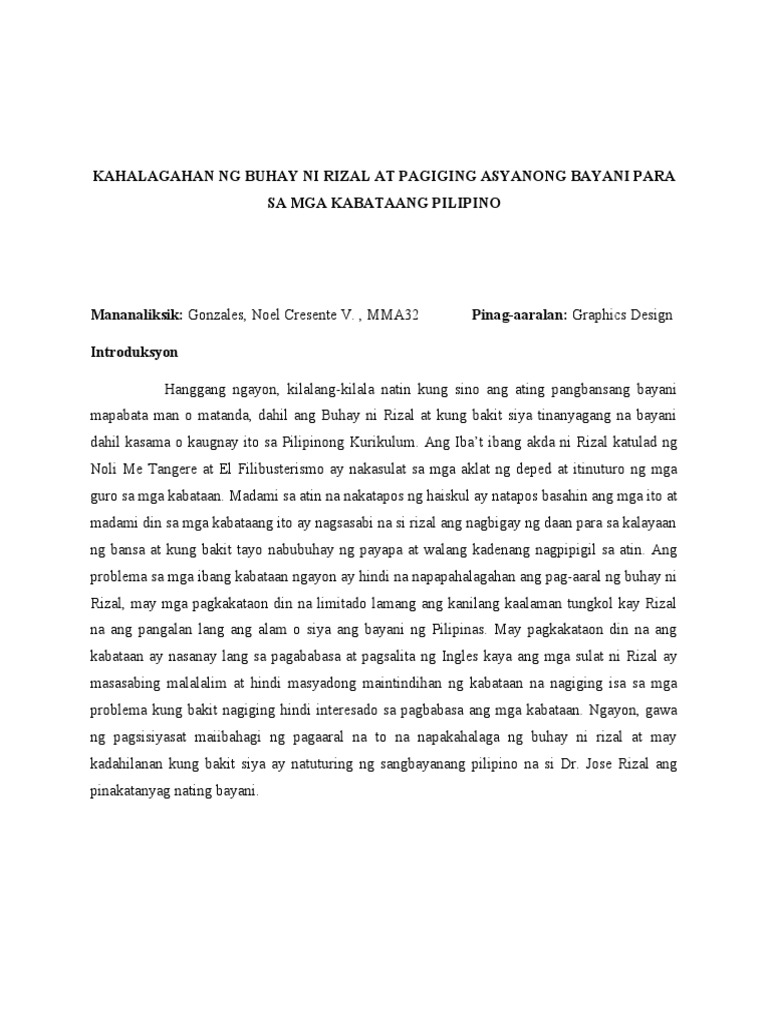 RIZAL MMA32 Gonzales | PDF