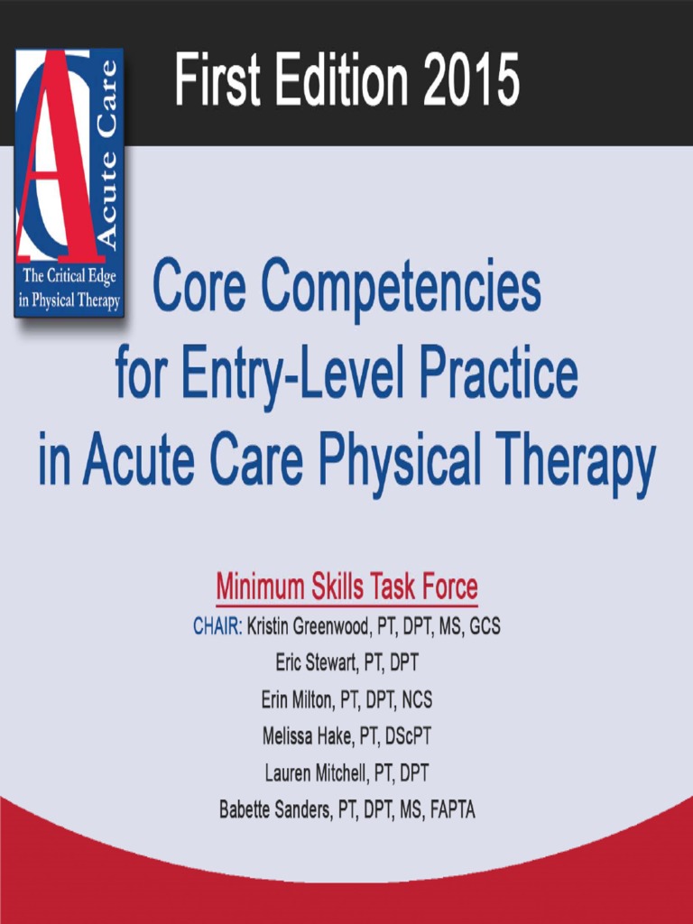 Acute Care Core Competencies | PDF | Physical Therapy | Medical Record
