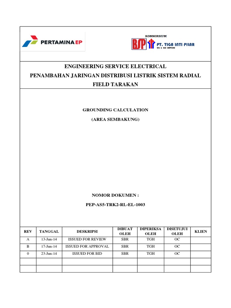 PEP-AS5-TRK2-RL-EL-1003 Grounding Calculation Rev | PDF